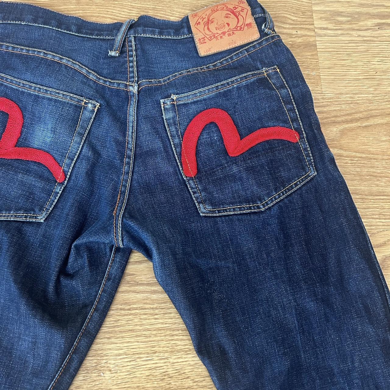 Red Evisu Jeans W32 L32 Condition is perfect only... - Depop