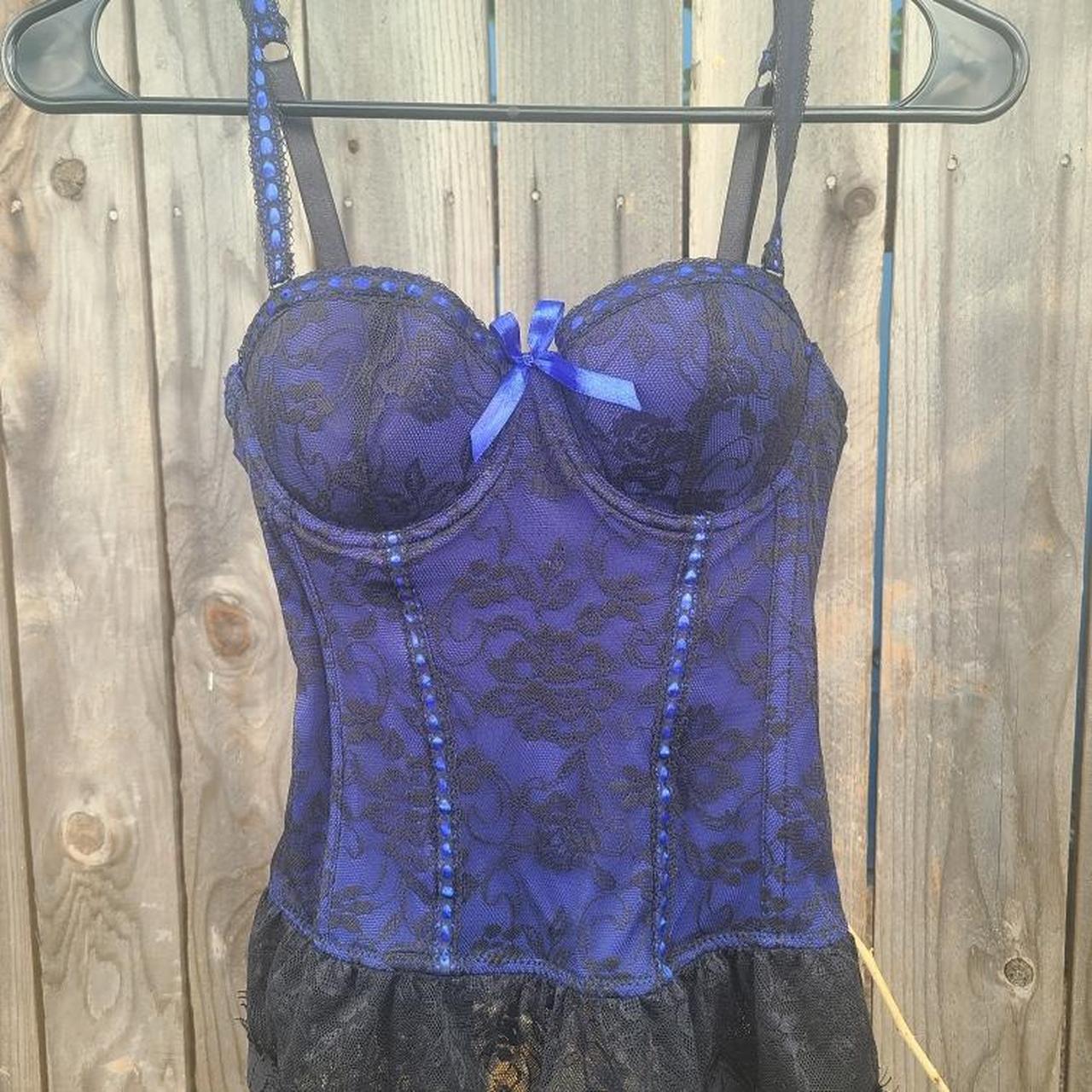 beautiful dark blue corset for multiple occasions!... - Depop