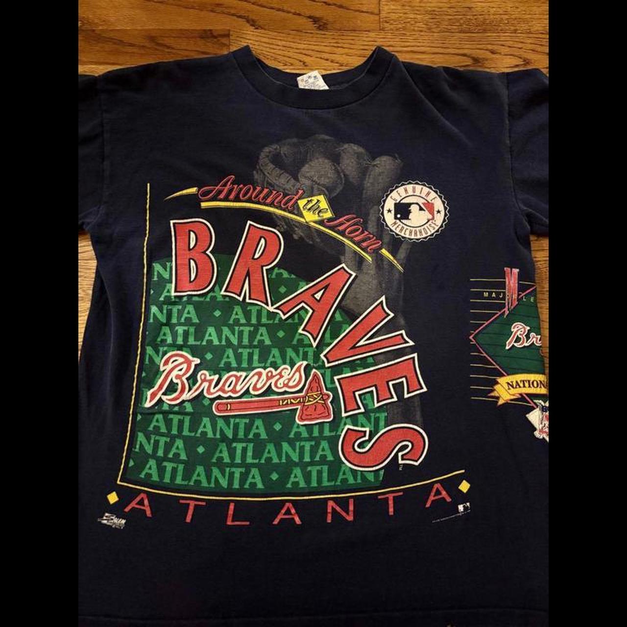 Atlanta Braves 90s AOP - Size L 90's Vintage... | Depop