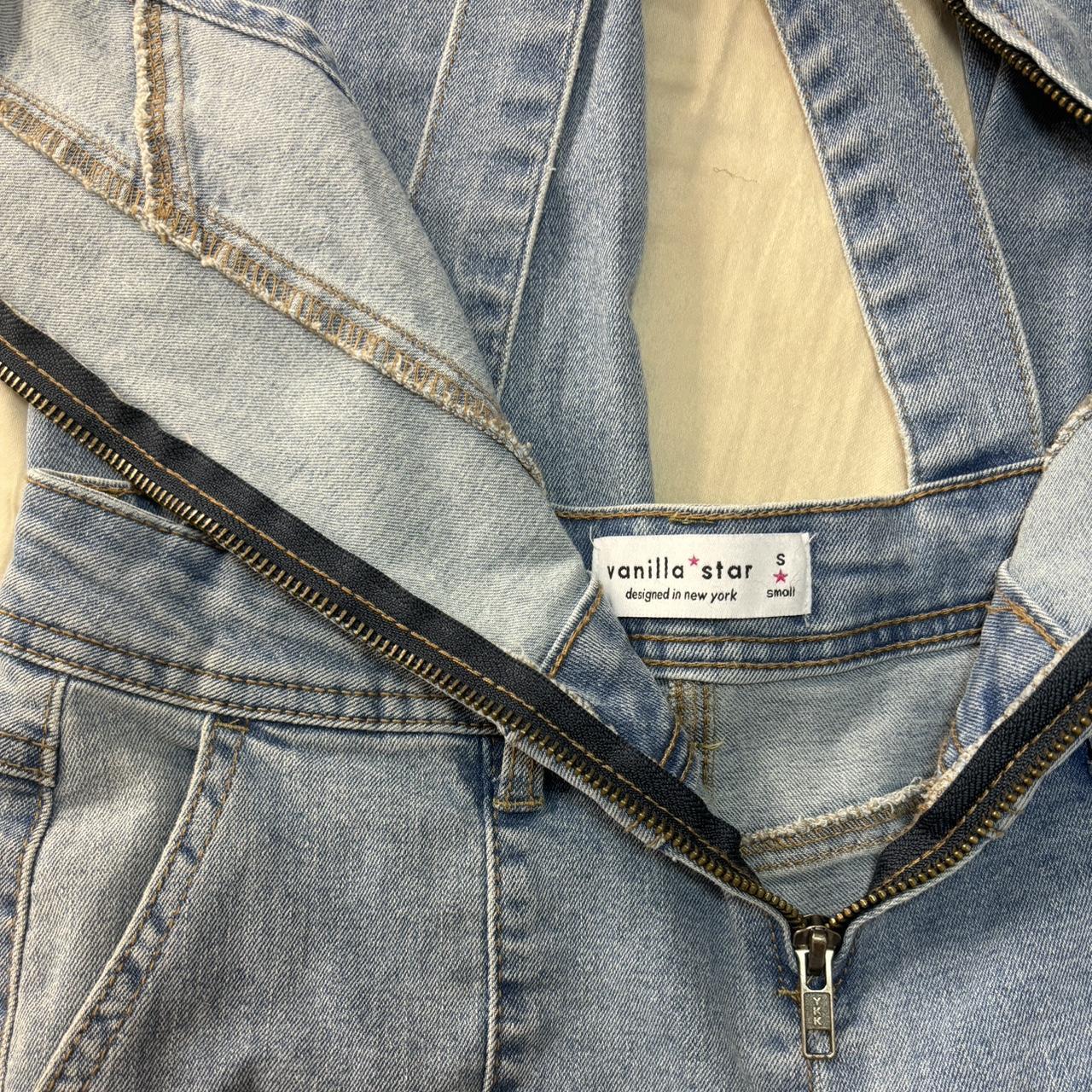 Cute blue denim overalls with adjustable straps,... - Depop