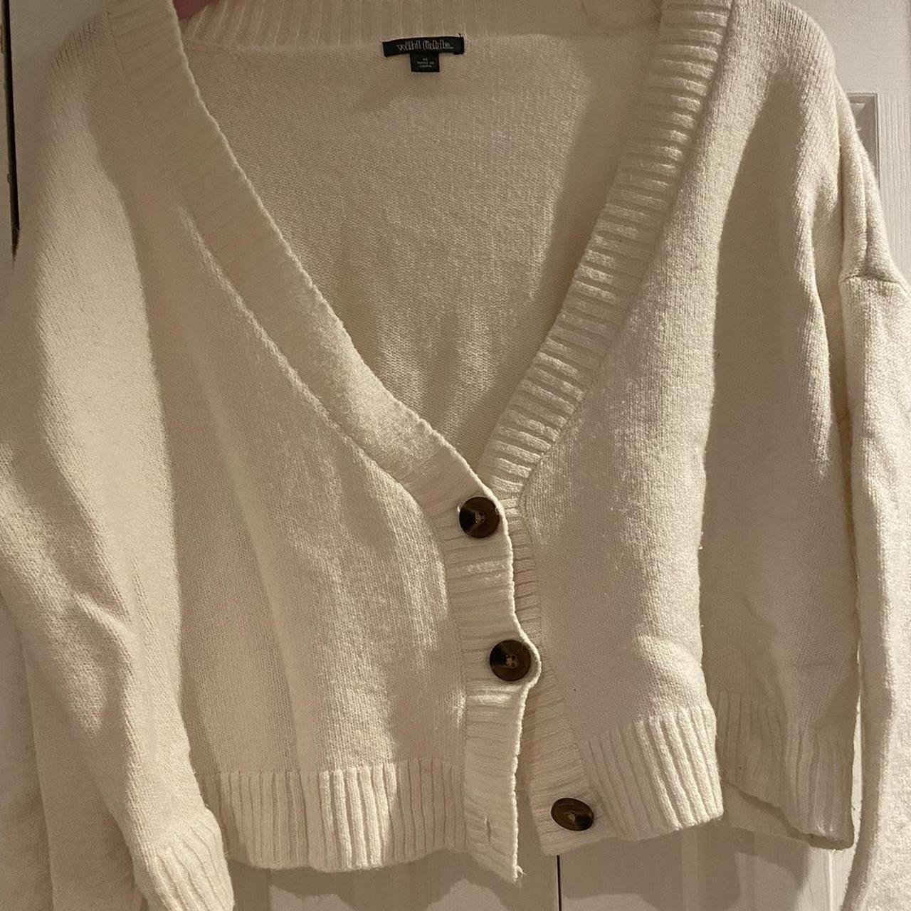 Wild fable crop cardigan in cream. Three buttons... - Depop