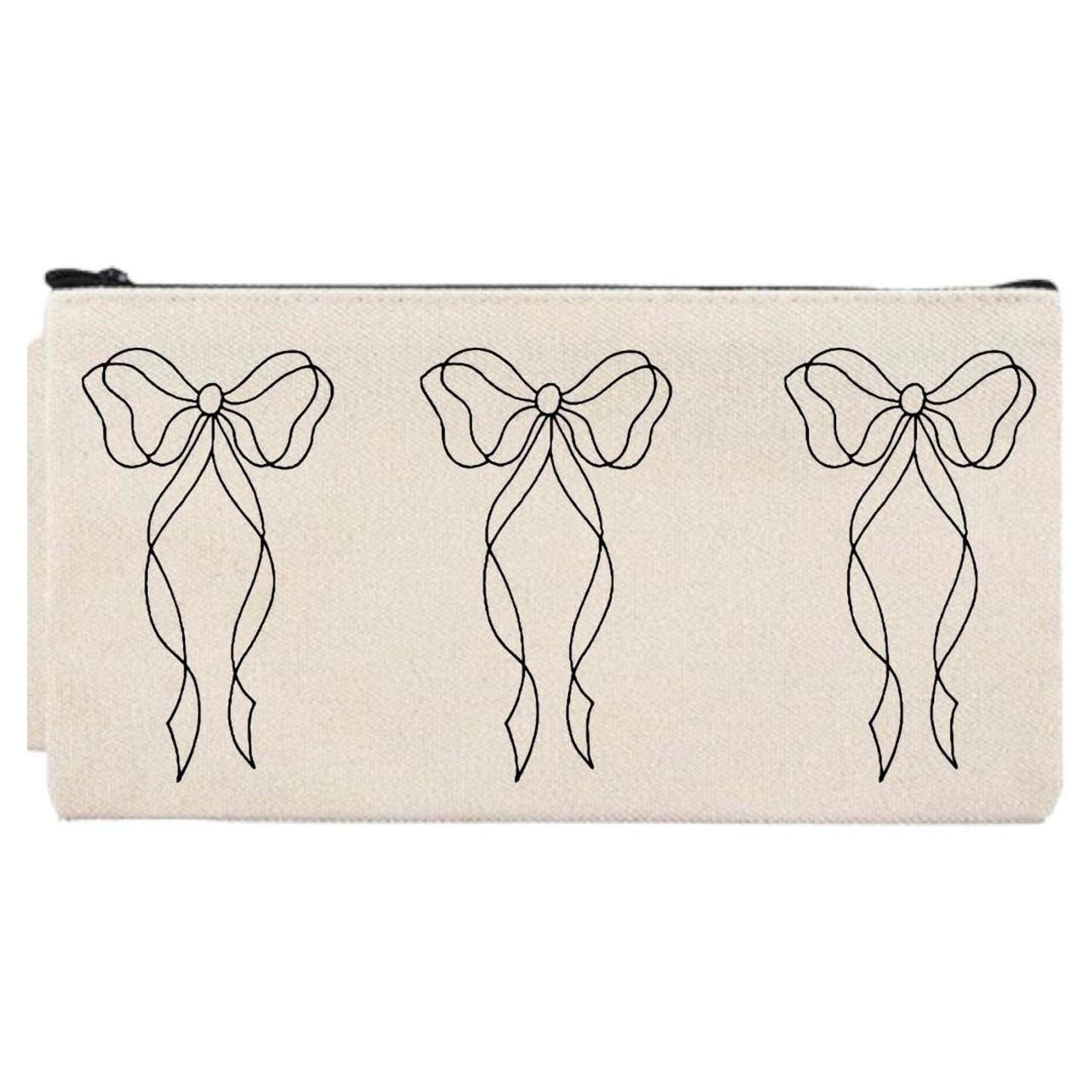 8 x 4.7 bow cosmetics bag - Depop