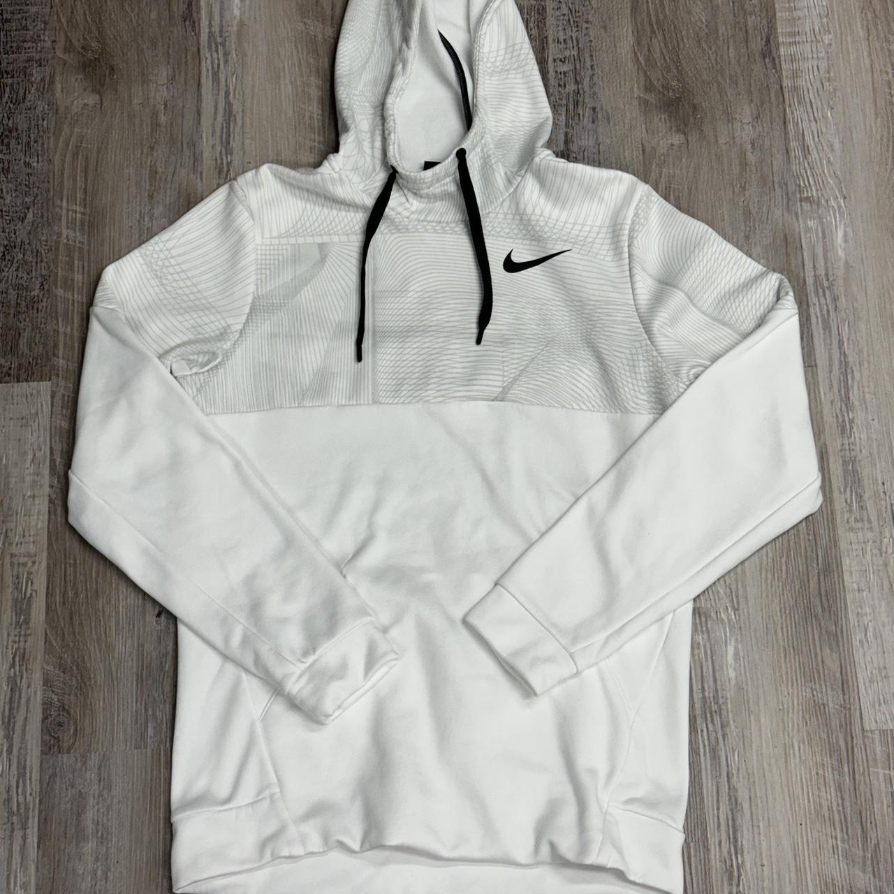 BRAND NEW NIKE WHITE DRI-FIT HOODIE - Depop