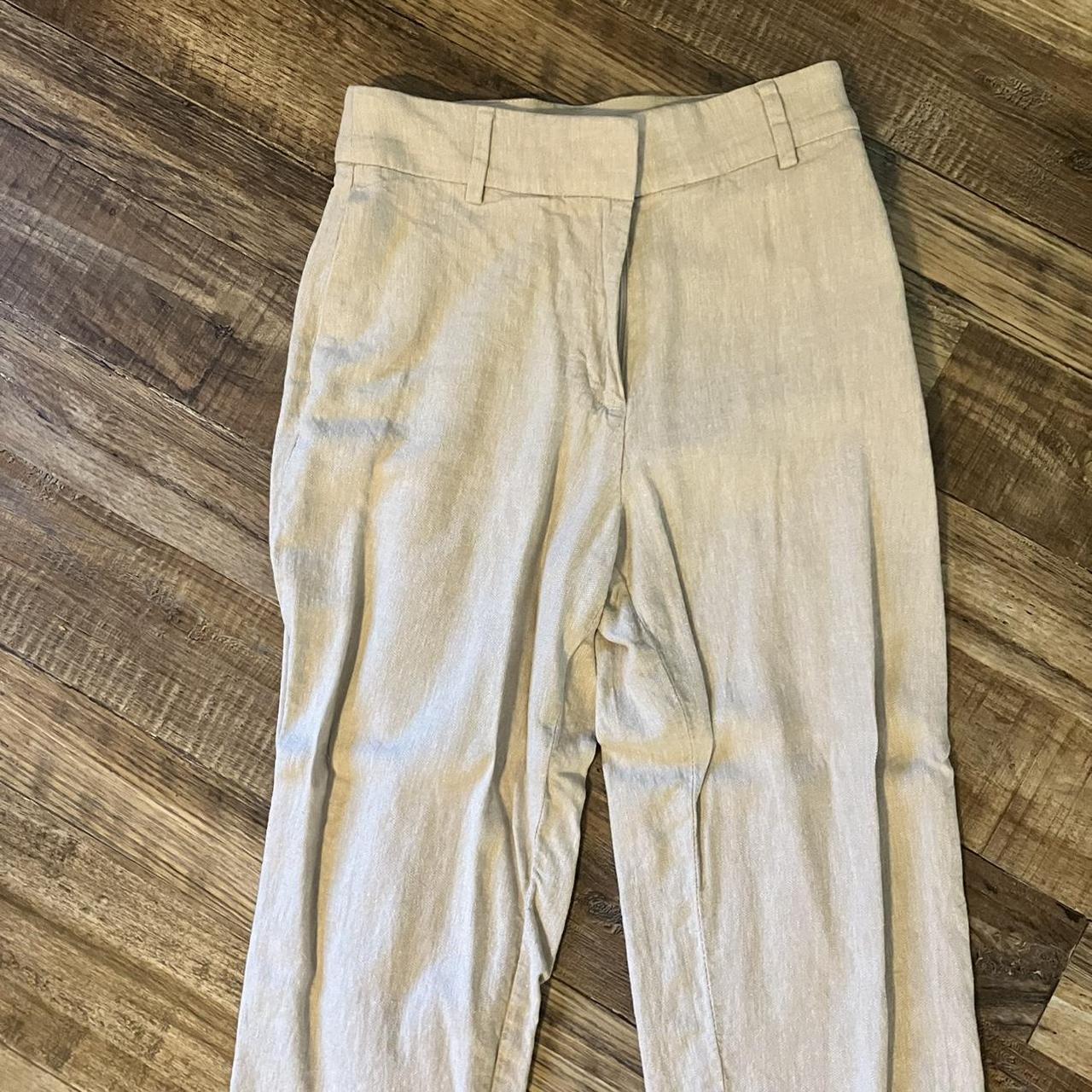 H&M linen work pants Size 2 true to size Ankle... | Depop