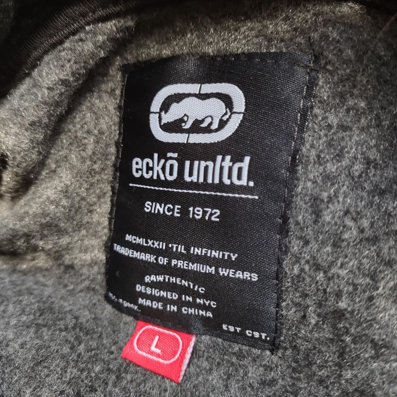 ECKO UNLTD Large Black Hoodie w/ Sleeve Design - Depop