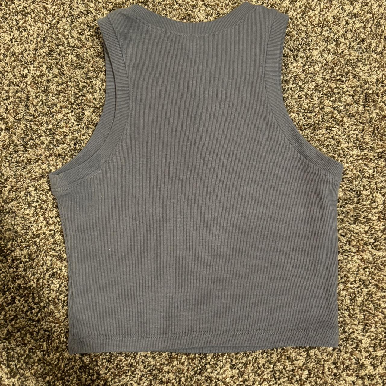 Grey ribbed tank top - Depop