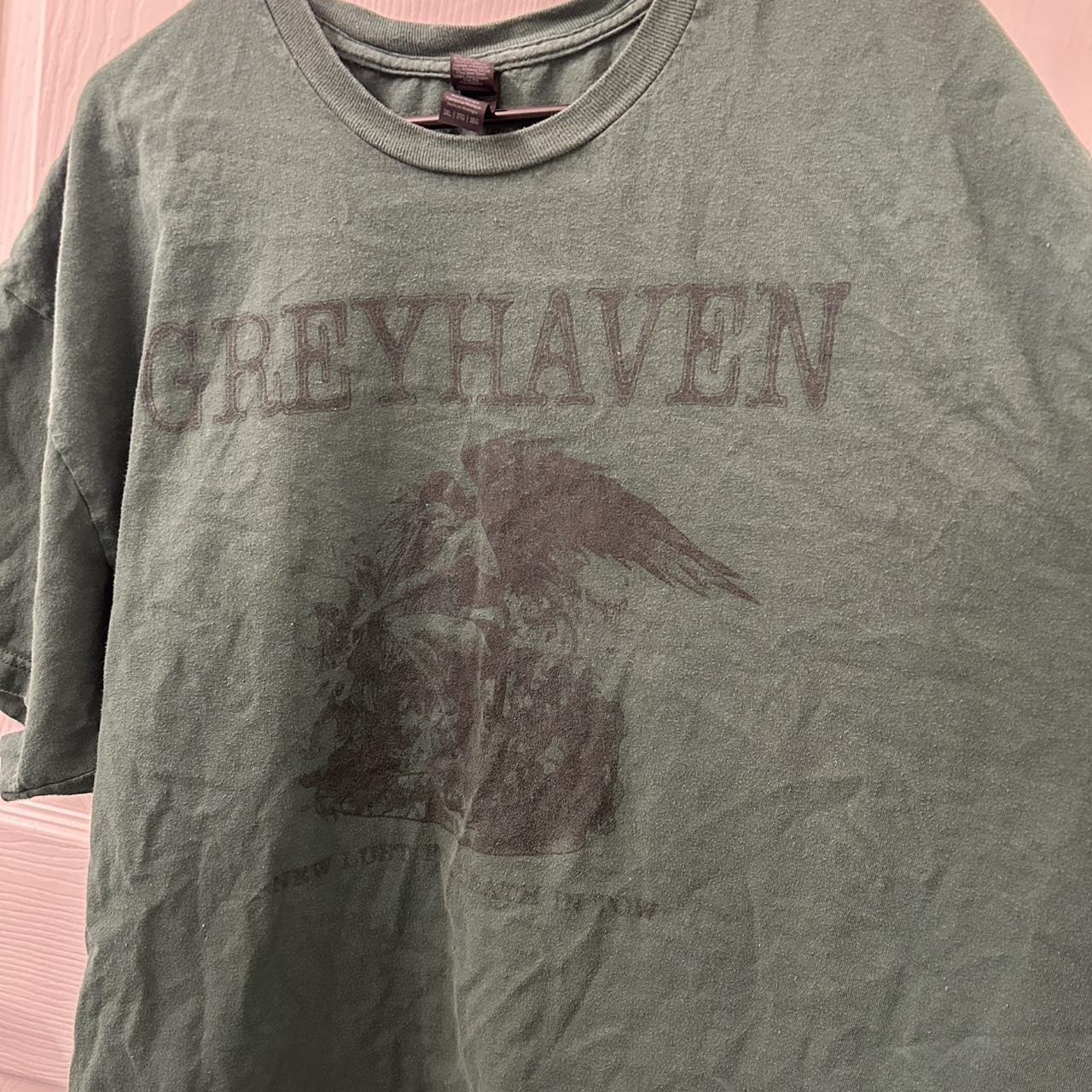 Greyhaven metalcore metal band merch green tshirt... | Depop
