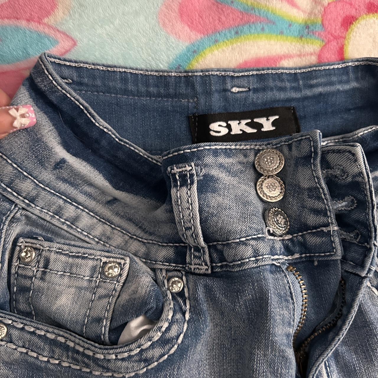 cutest flared bling jeans 🪽 size... | Depop