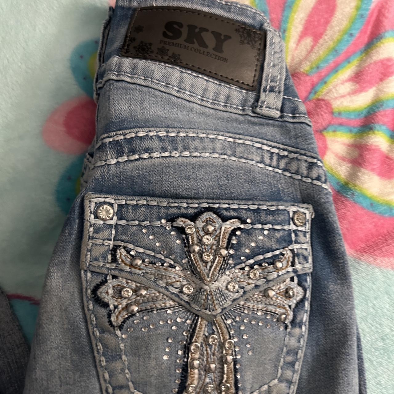 cutest flared bling jeans 🪽 size... | Depop