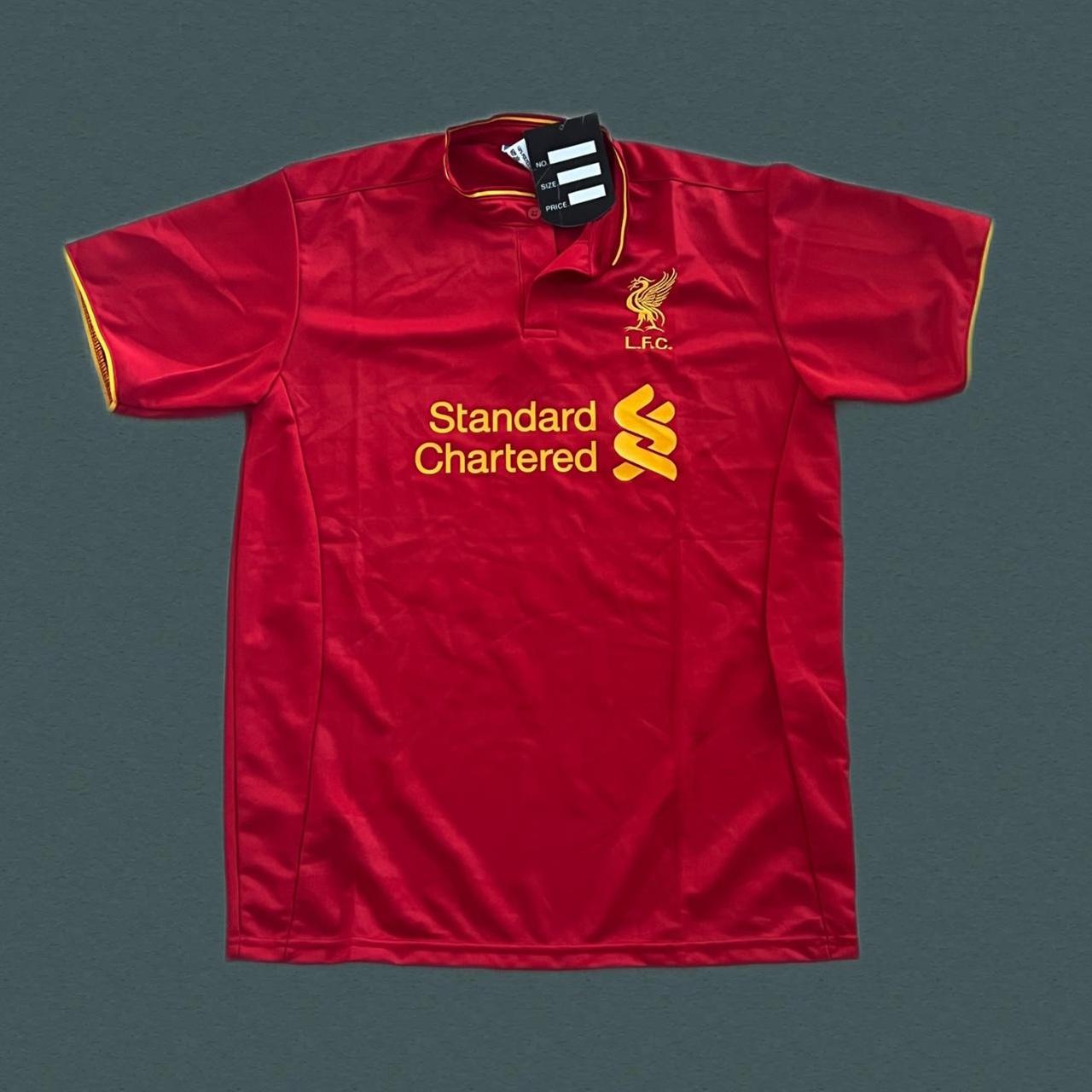 Red / yellow Liverpool soccer jersey Size :... - Depop