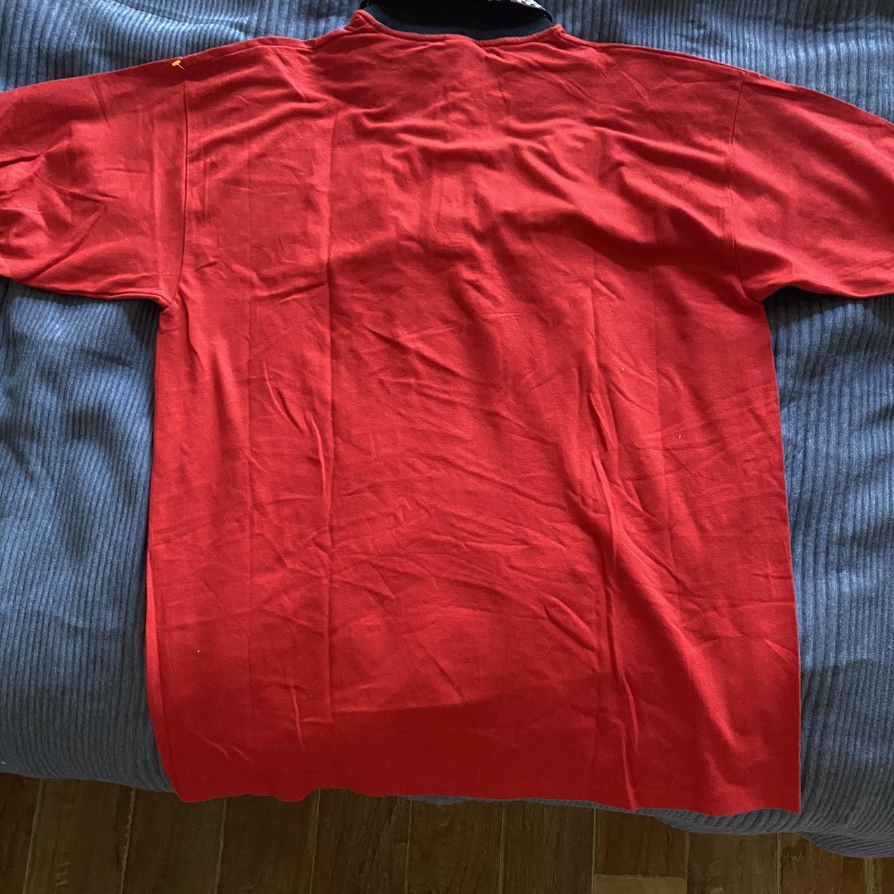 Large Red Collar Shirt - Depop