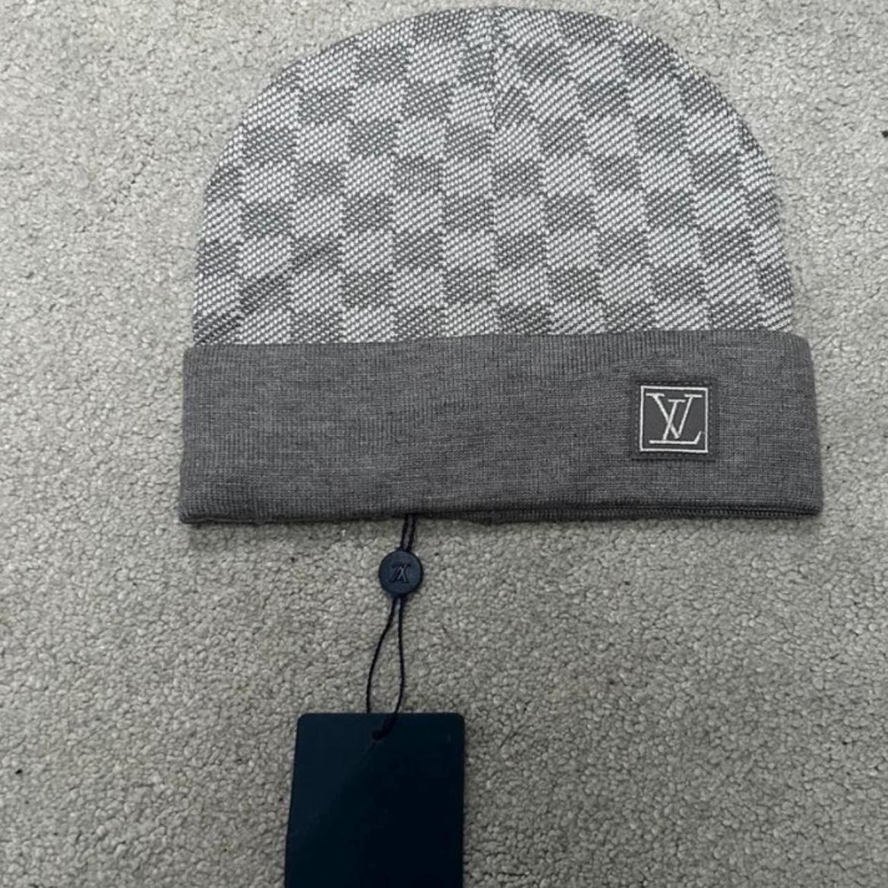 Grey LV Beanie - Depop
