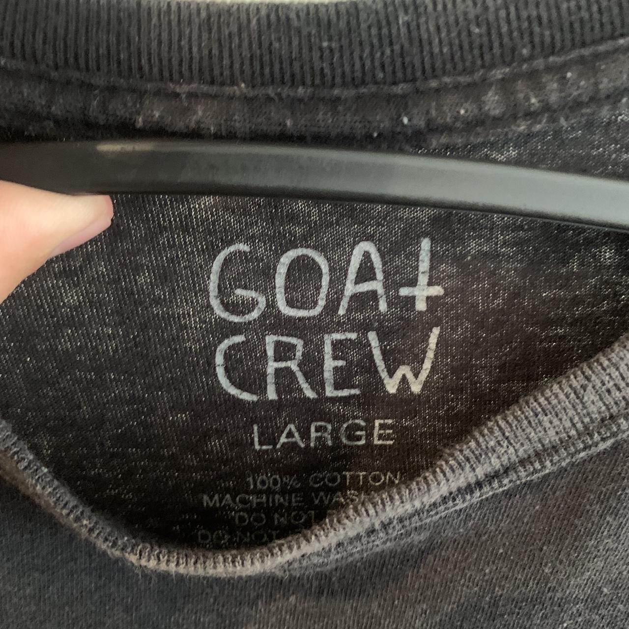 Black Goat Crew T-shirt with green accents... - Depop