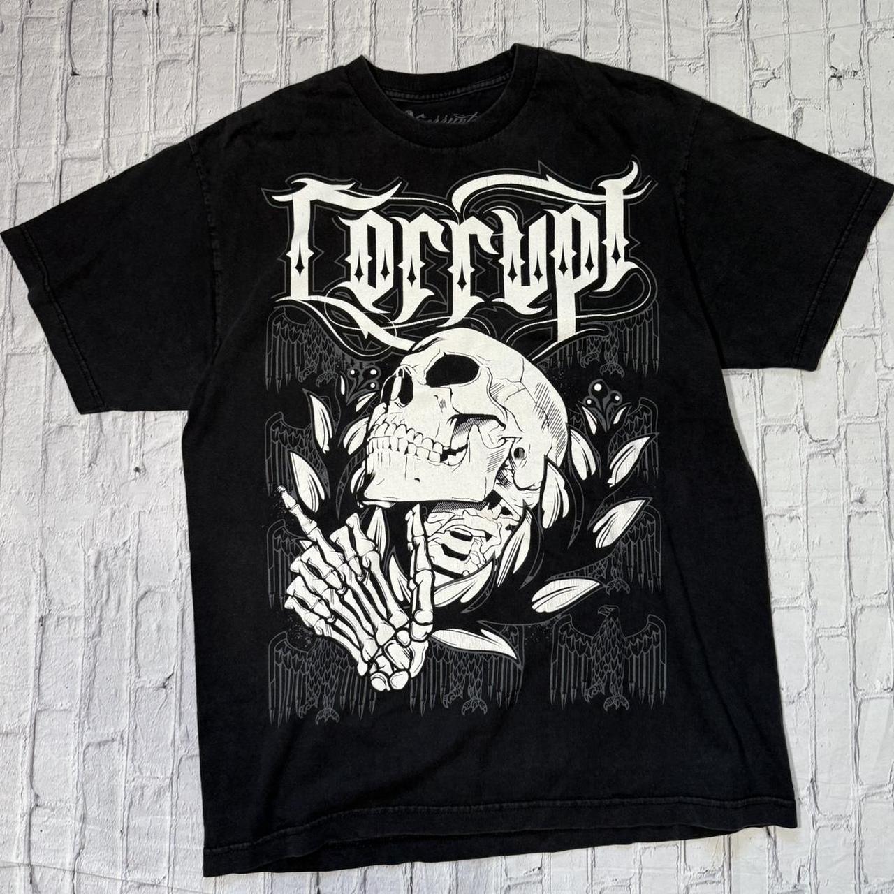 Y2K Corrupt Graphic Tee Sick Front Graphic... | Depop