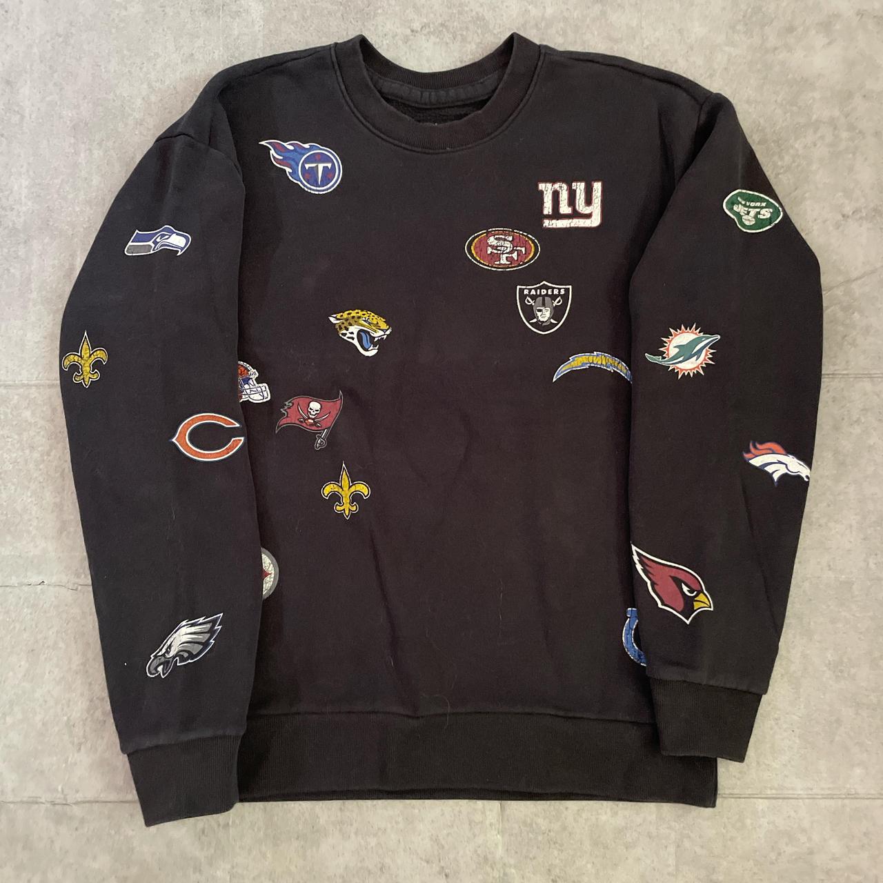 NFL Teams All Over Logos Crewneck Sweatshirt... - Depop