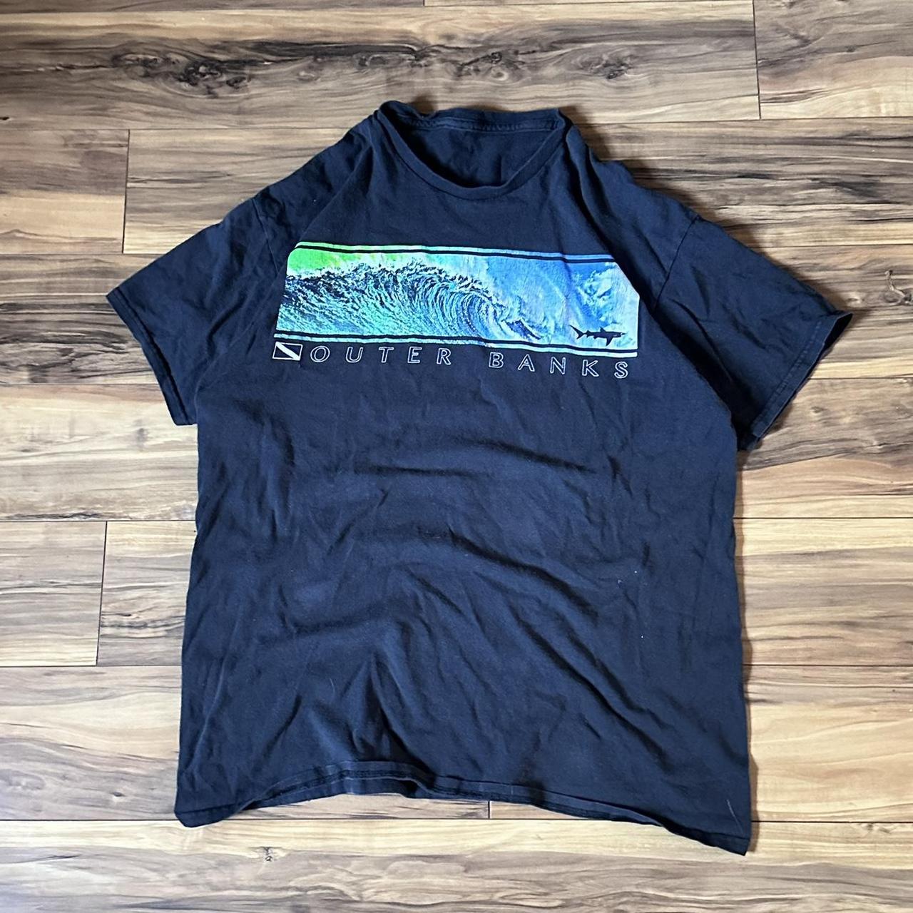 black outer banks graphic vintage tee // tagged... | Depop