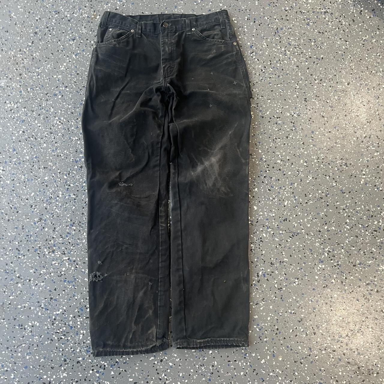 Dickies black carpenter jeans #workwear nice fade... | Depop