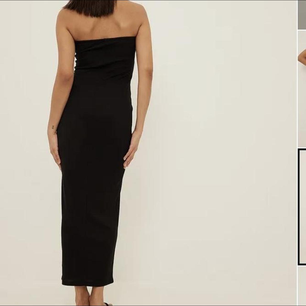 Naked wardrobe- ribbed maxi tube dress in black/... - Depop