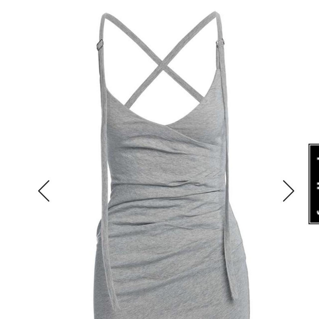 Naked wardrobe- strapped in mini dress heather grey-... - Depop