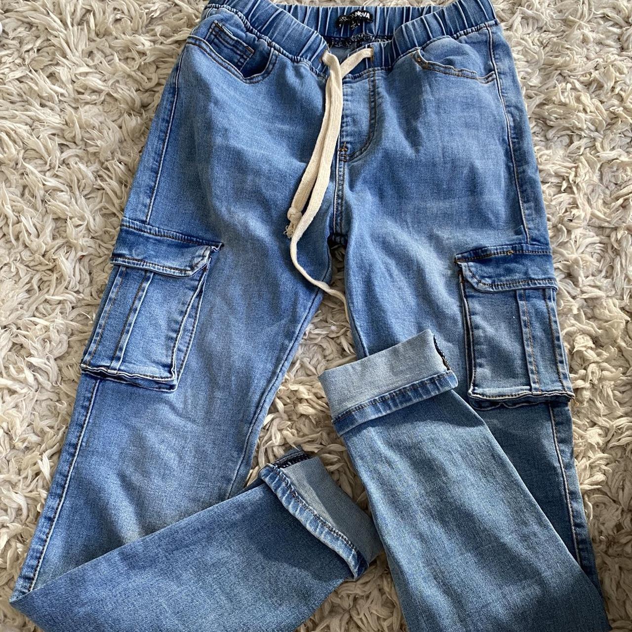 Fashion nova- cargo jeans- brand new- size S (8) - Depop
