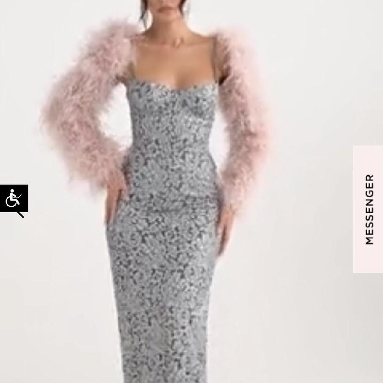 Houseofcb-soft pink marabou sleeve jacket- brand new... - Depop