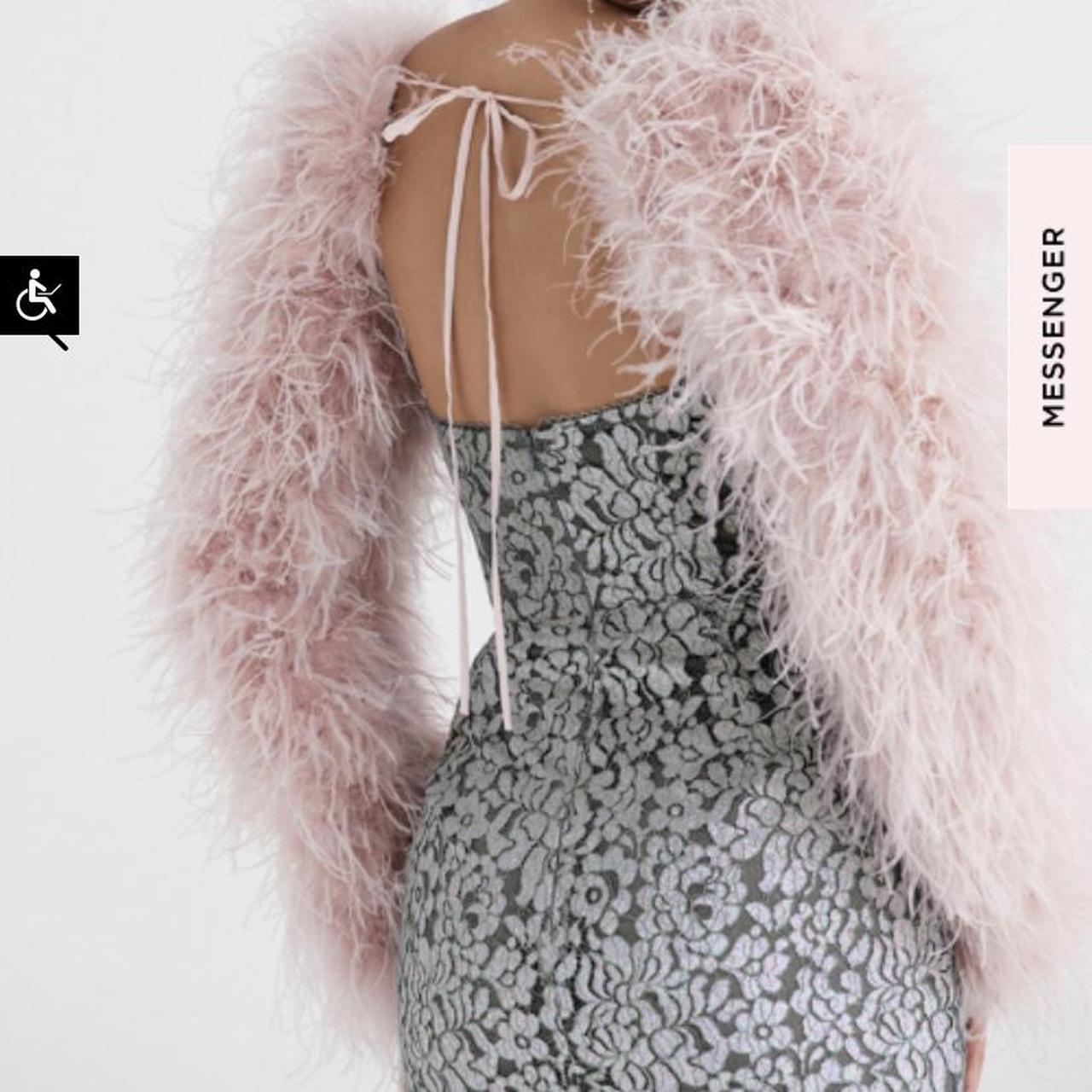 Houseofcb-soft pink marabou sleeve jacket- brand new... - Depop