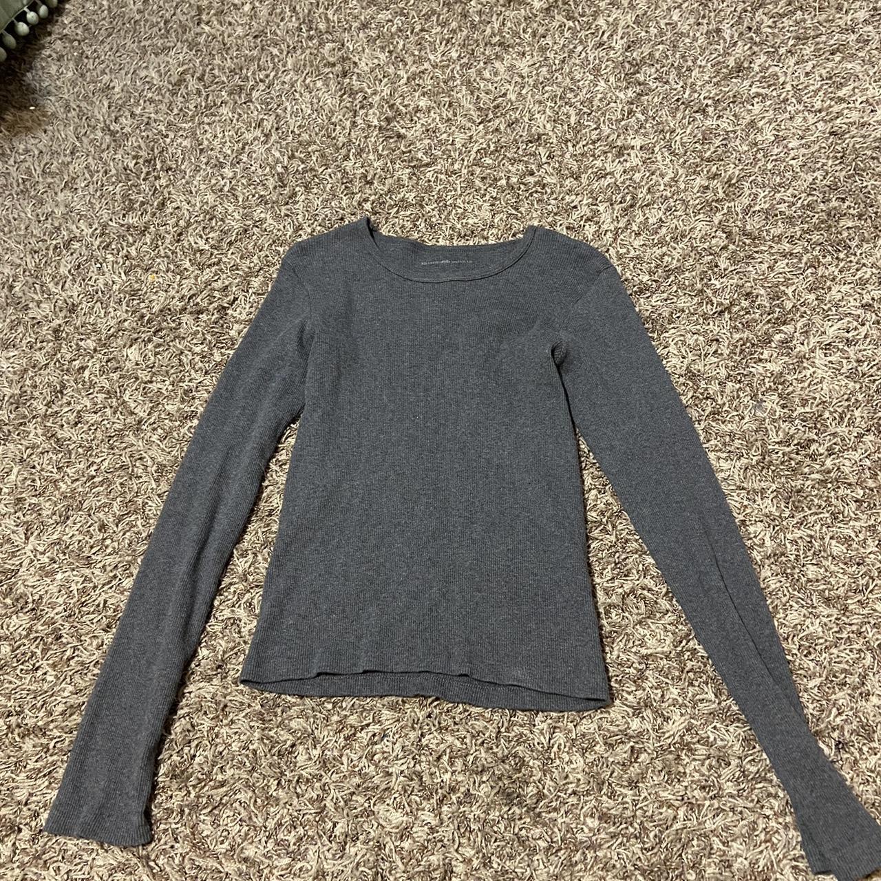 Grey long sleeve top #basics brandy melville never... | Depop