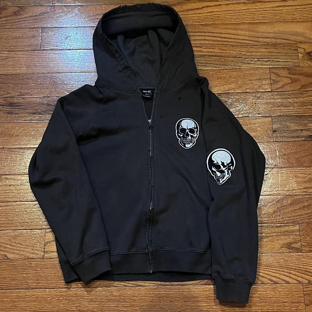 SS04 number nine double skull zip up condition:... - Depop
