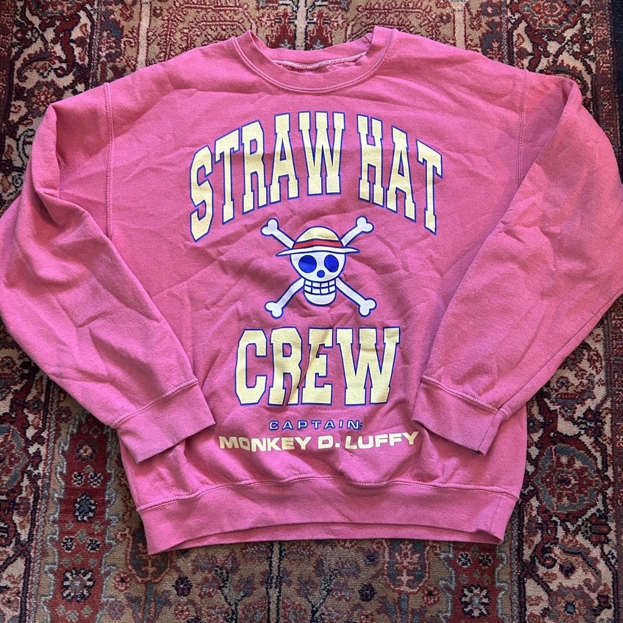 Pink One Piece Monkey D. Luffy Straw Hat Crew... - Depop