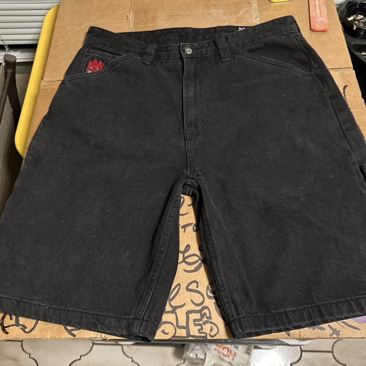 Spitfire Fill Big Head Black Denim Carpenter Wide... - Depop