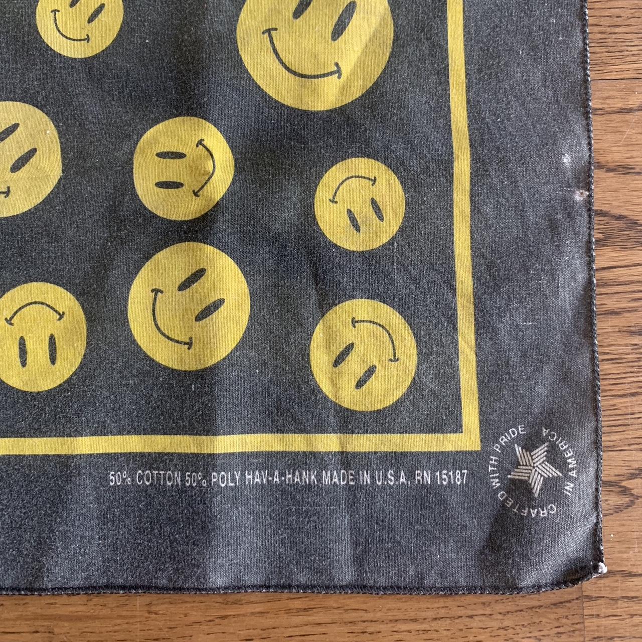 Vintage rare 90s smiley face print black and yellow... - Depop