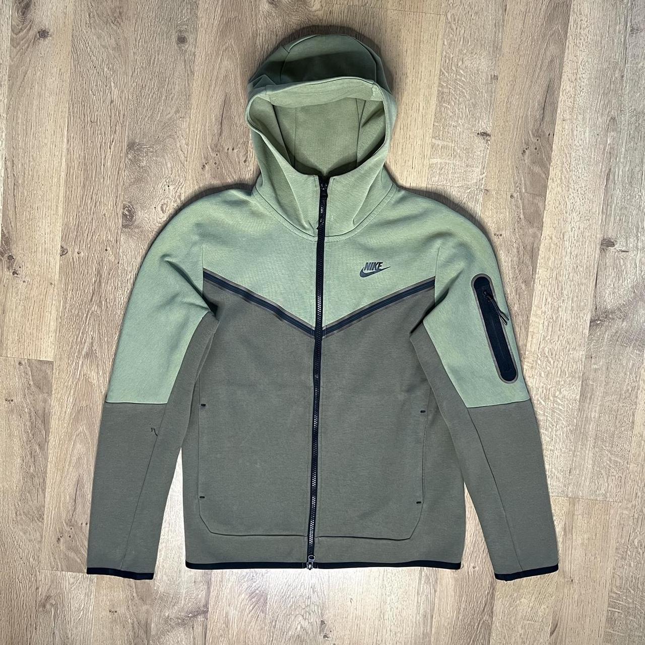 Men’s Green Nike tech fleece hoodie / jacket Size -... - Depop
