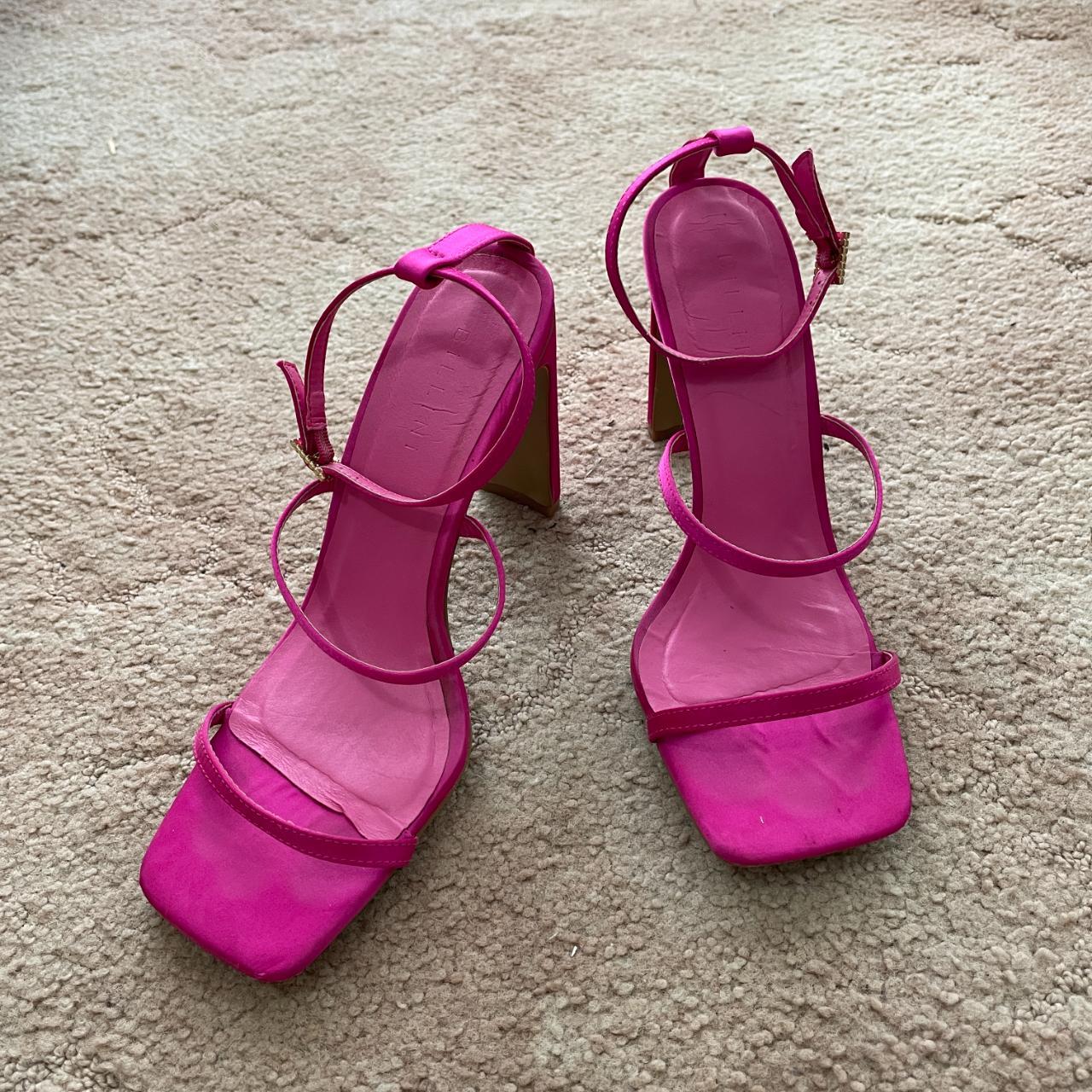 #billini pink strappy heel with embellished... | Depop