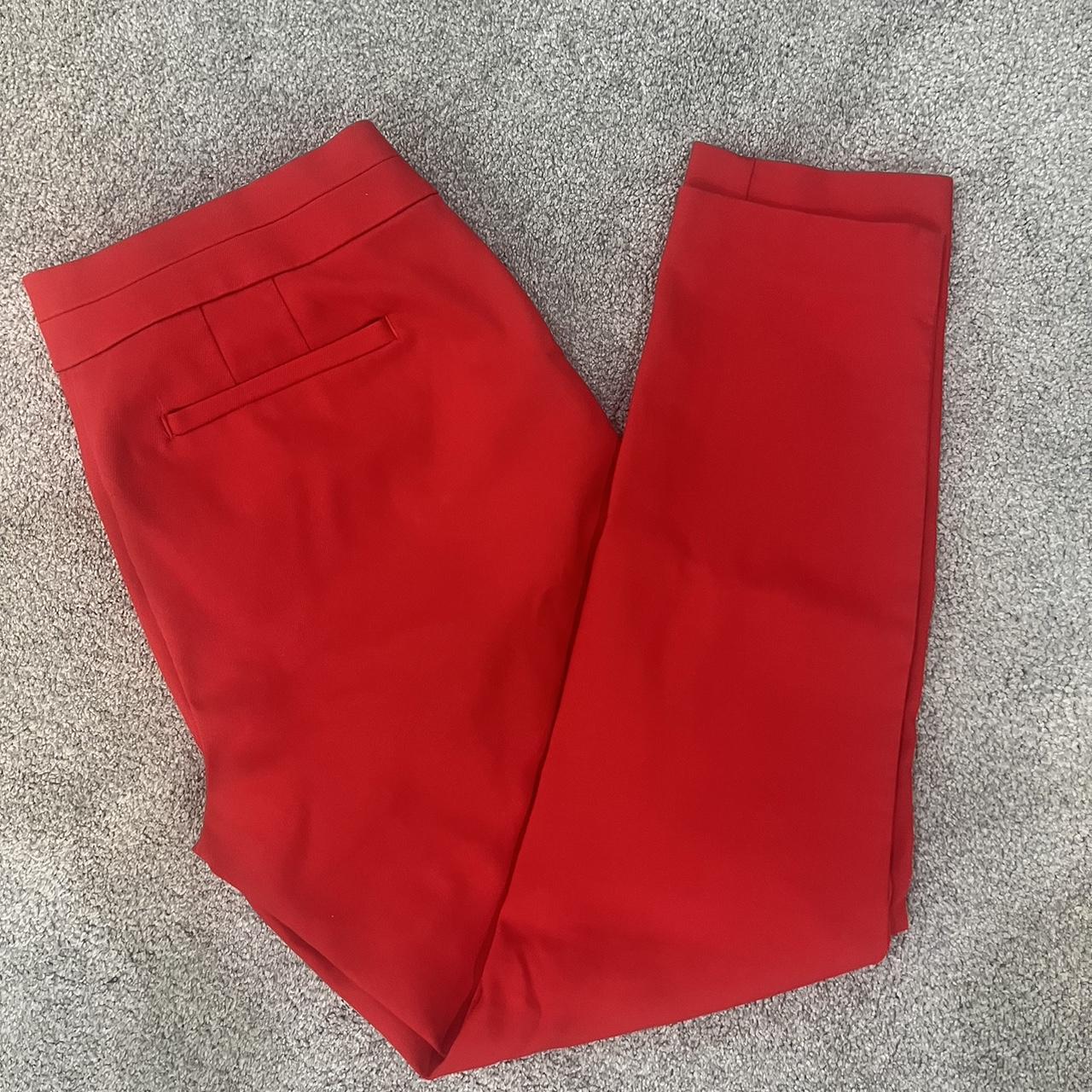Red dress pants Loft Julie fit #anklelegth #wear2work - Depop