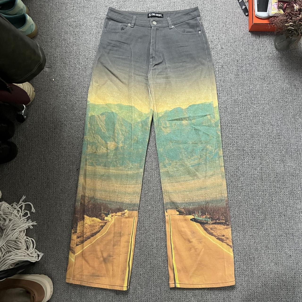 The Kript sunset highway printed denim jeans Really... - Depop
