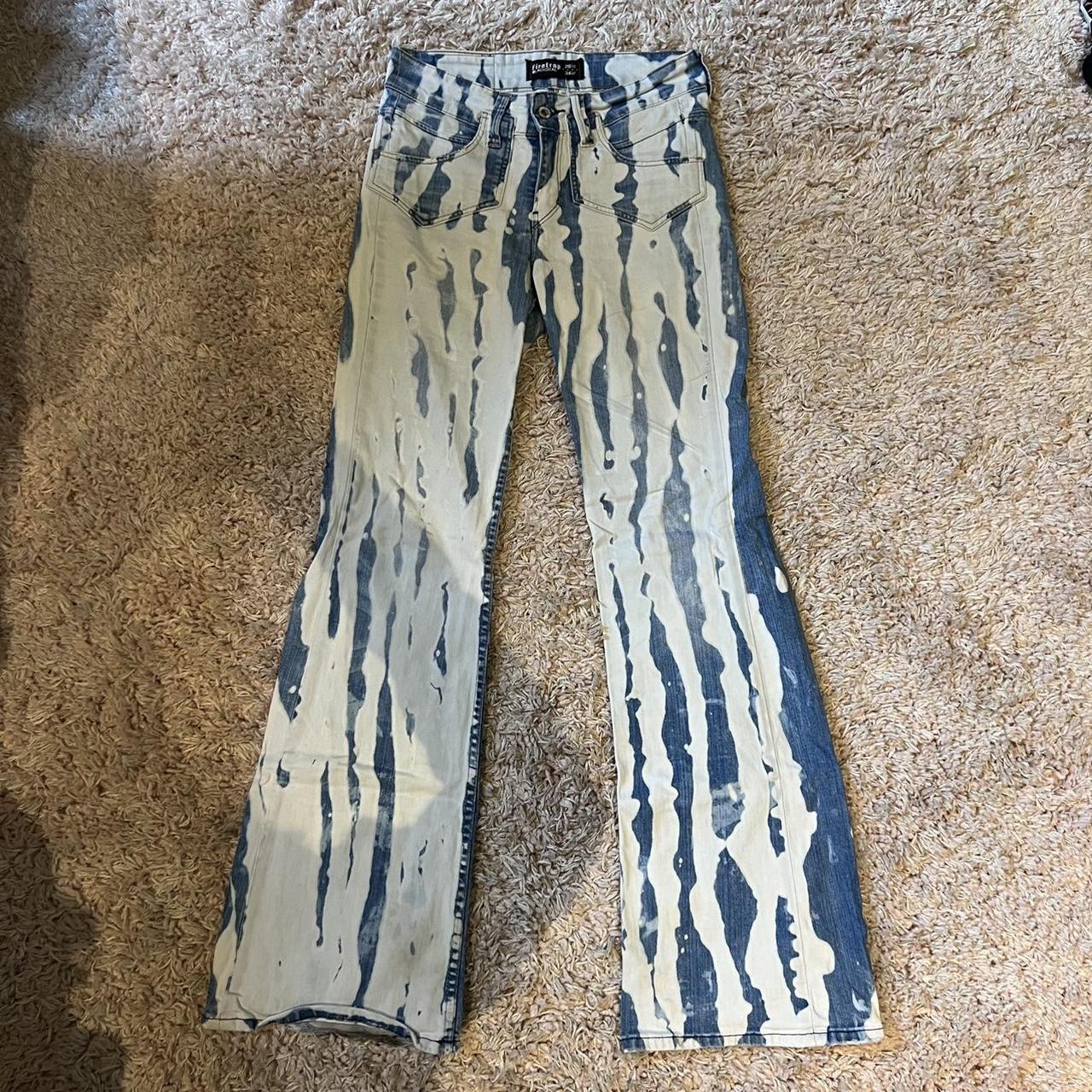 Vintage bleached denim Firetrap low waisted flared... - Depop