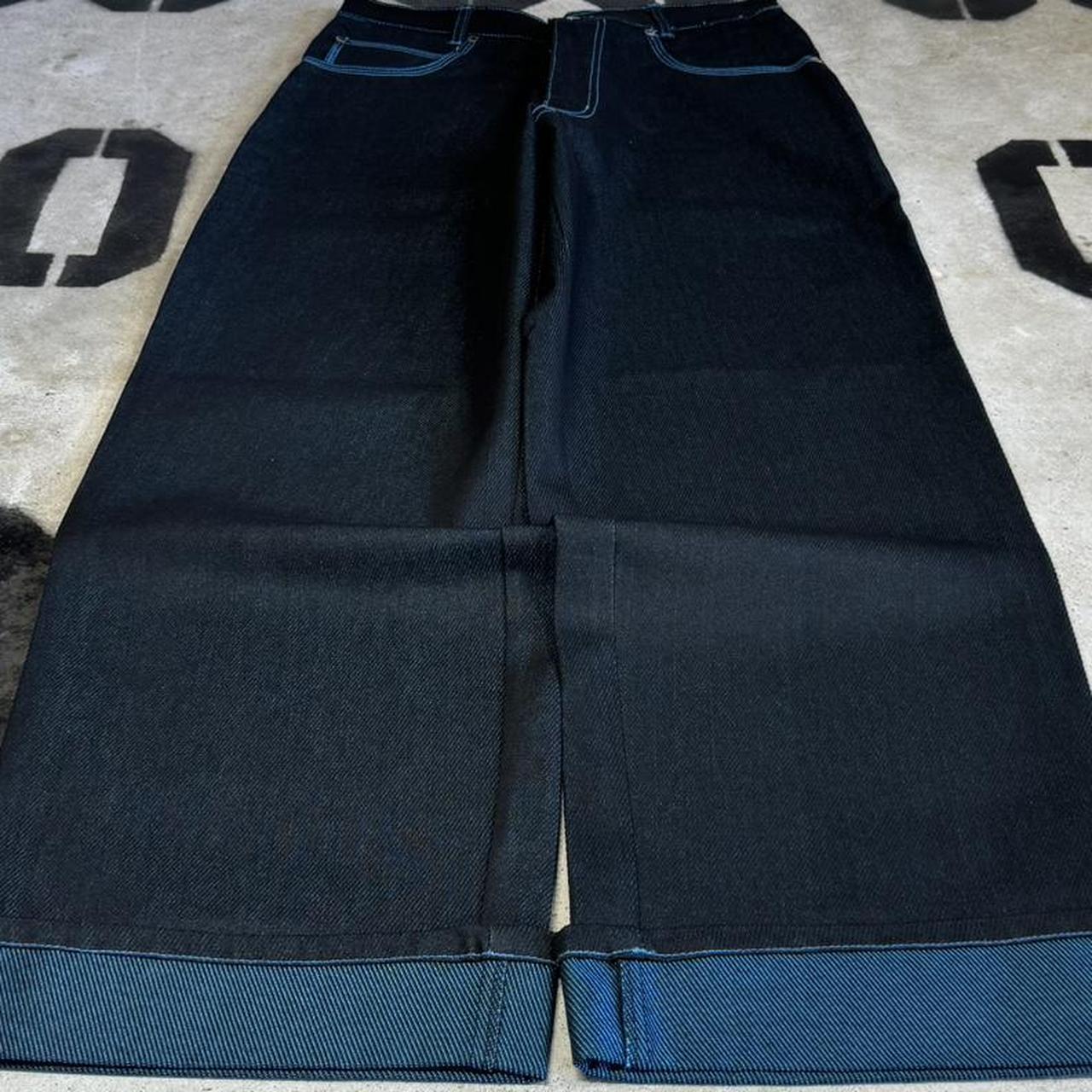 Y2K FnF 2000s REFLECTIVE JEANS 🖤💙 11 INCH LEG... - Depop