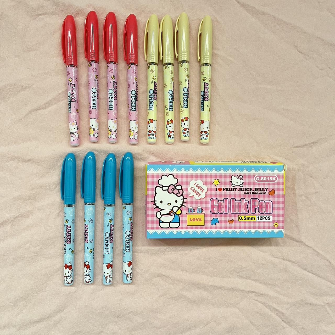 Hello Kitty gel ink 12 pens pack Color: black 12... - Depop