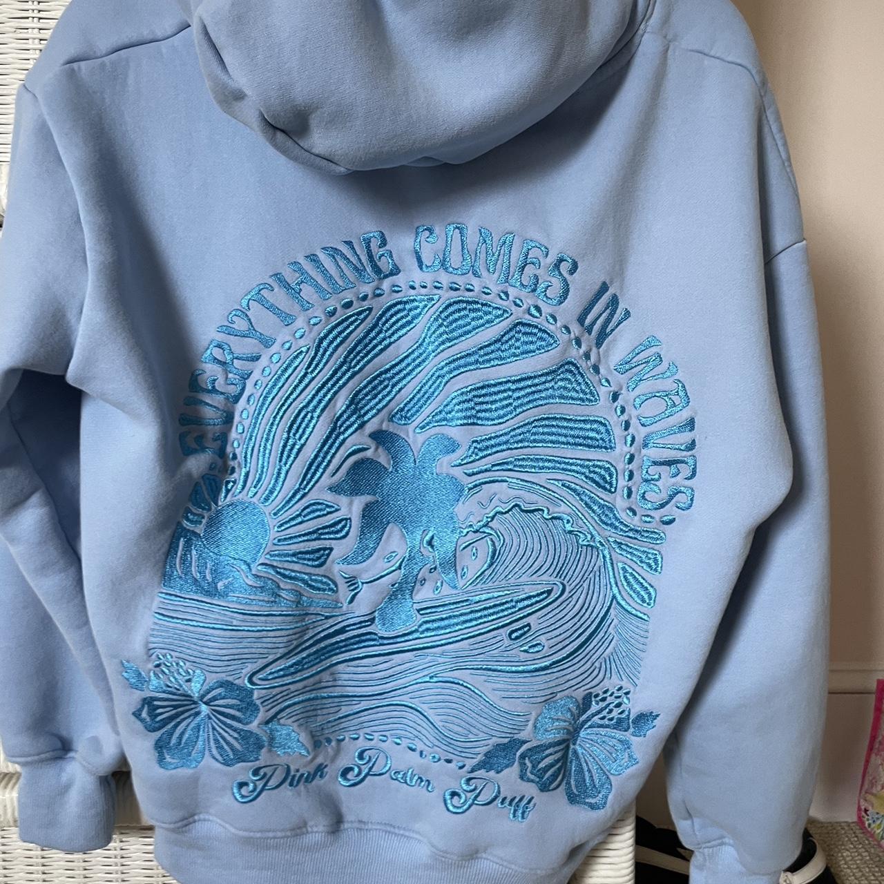 Pink Palm Puff "Everything Comes in Waves" Oversized... - Depop