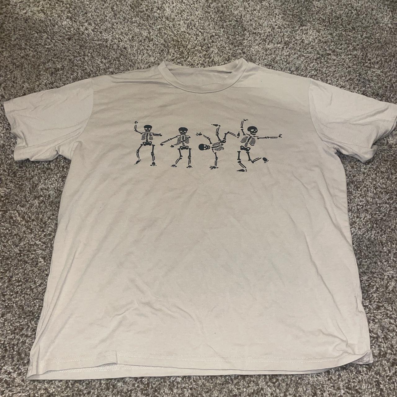Tan Skeleton shirt. So cute for halloween. - Depop