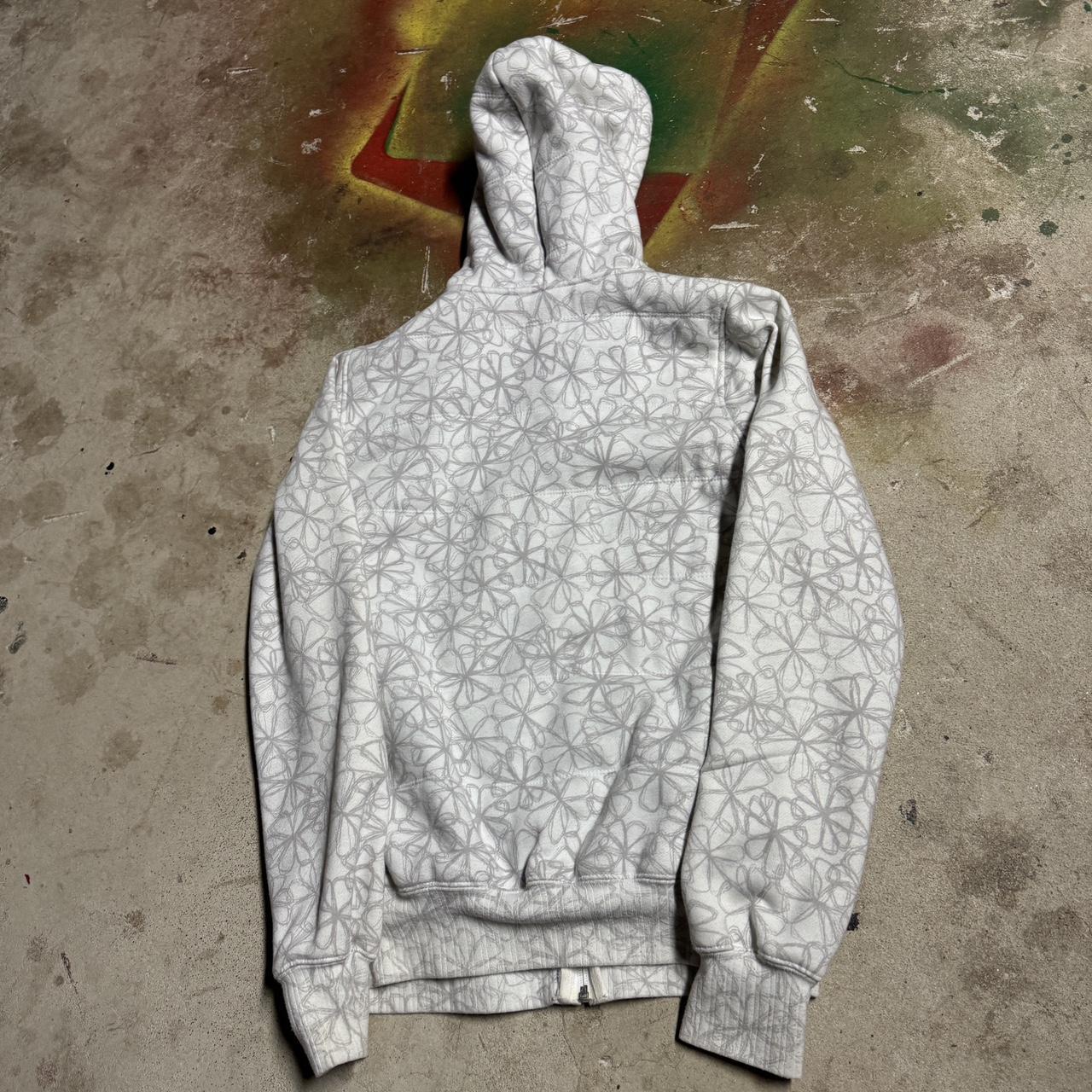 y2k Matix Fur Zip-up Hoodie White/Grey Fit womens M... | Depop