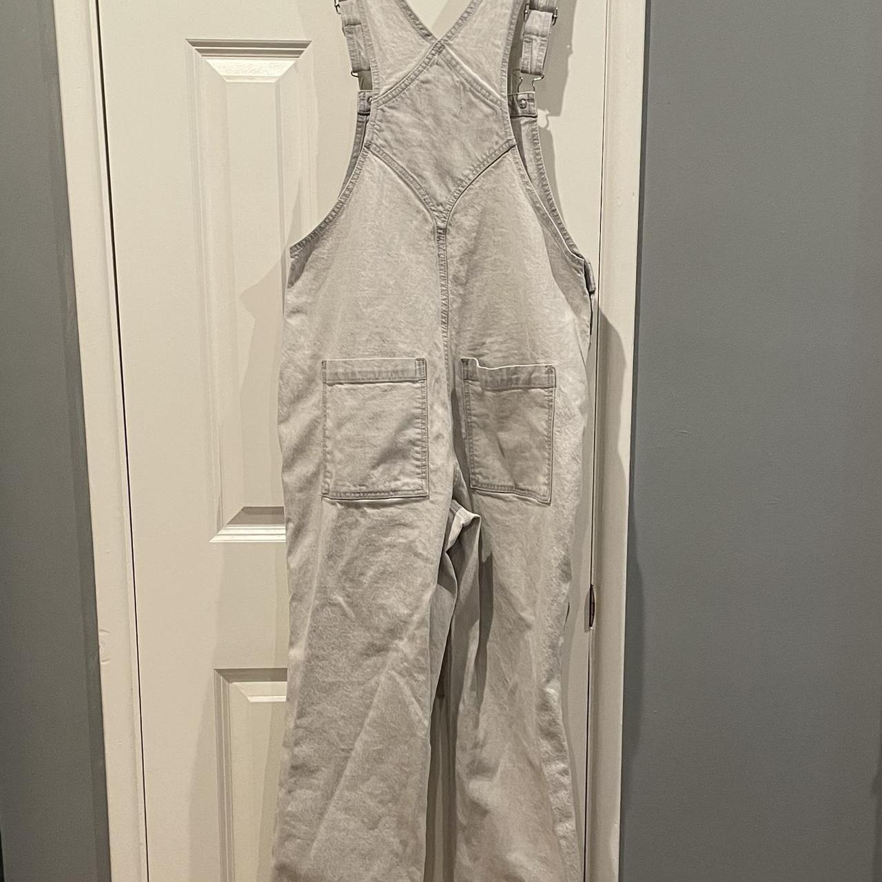 Universal Thread Grey Denim Overalls. Size 4/27R - Depop
