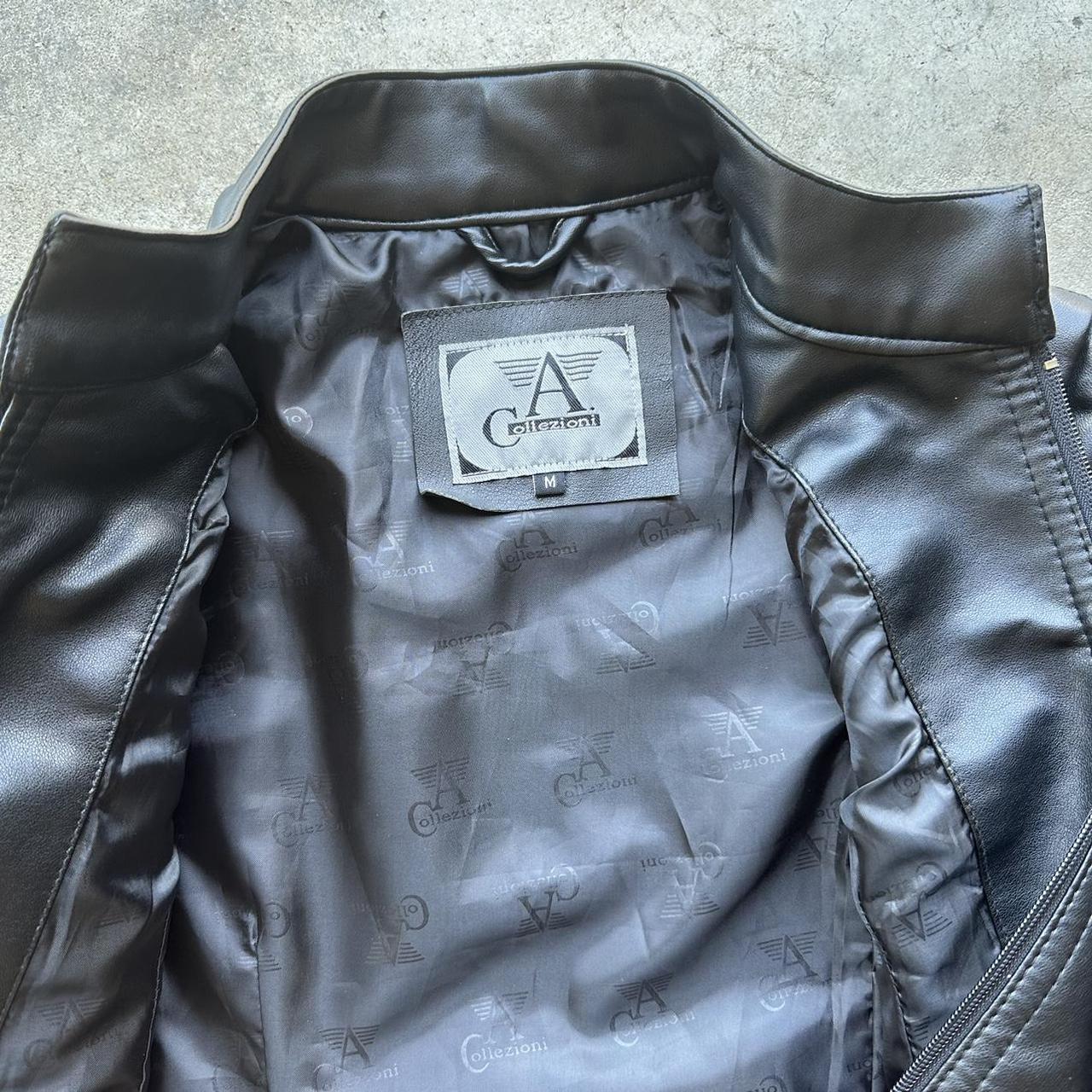 90s ARMANI COLLEZIONI LEATHER MOTO JACKET - women’s... - Depop
