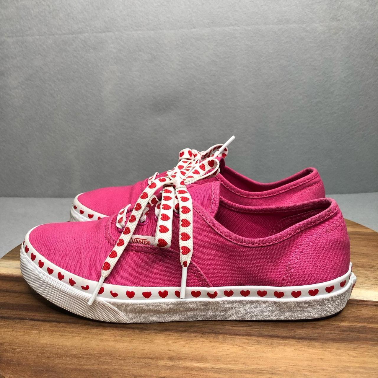 Vans Heart Foxing Women/Junior Size 6.0 Hot Pink... - Depop