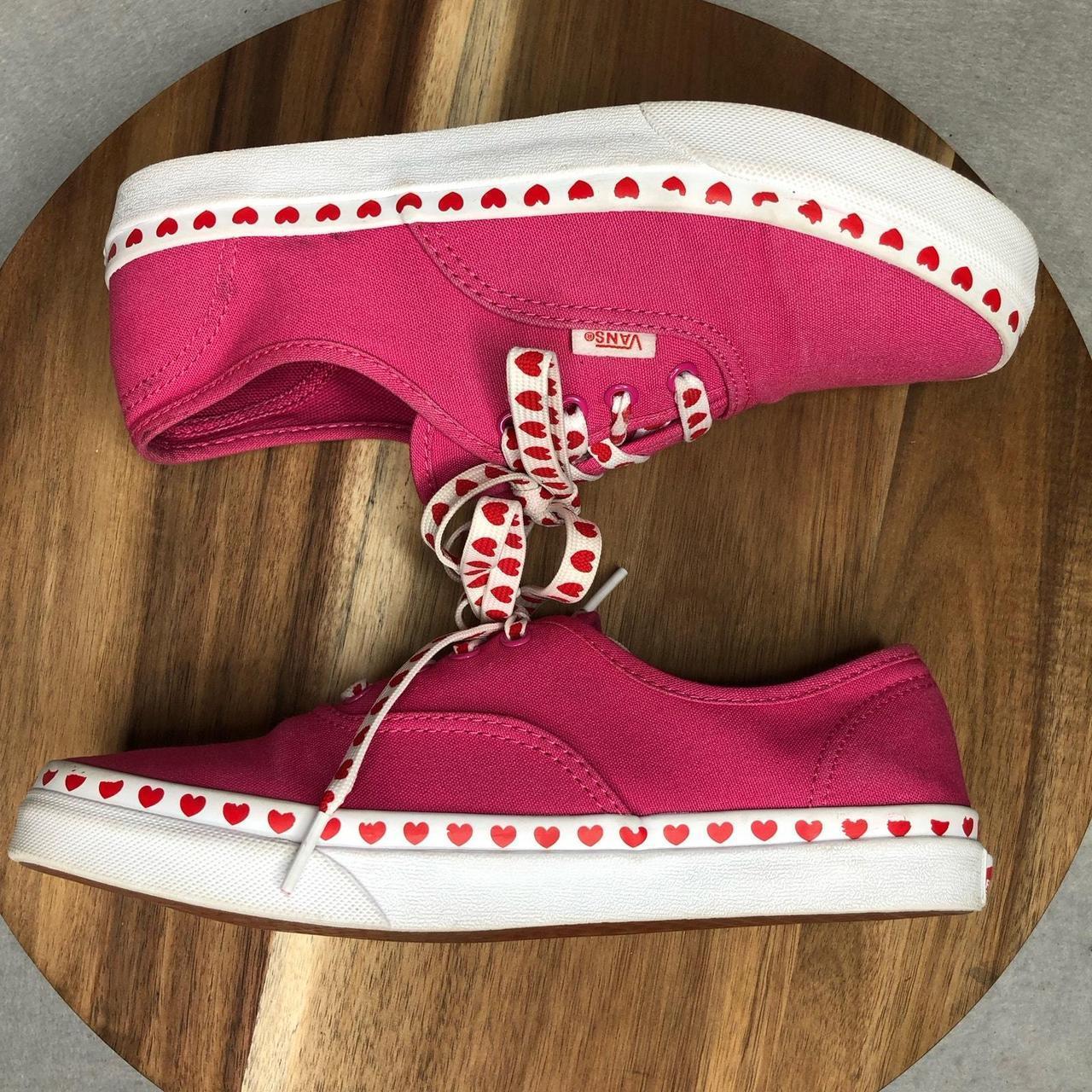 Vans Heart Foxing Women/Junior Size 6.0 Hot Pink... - Depop