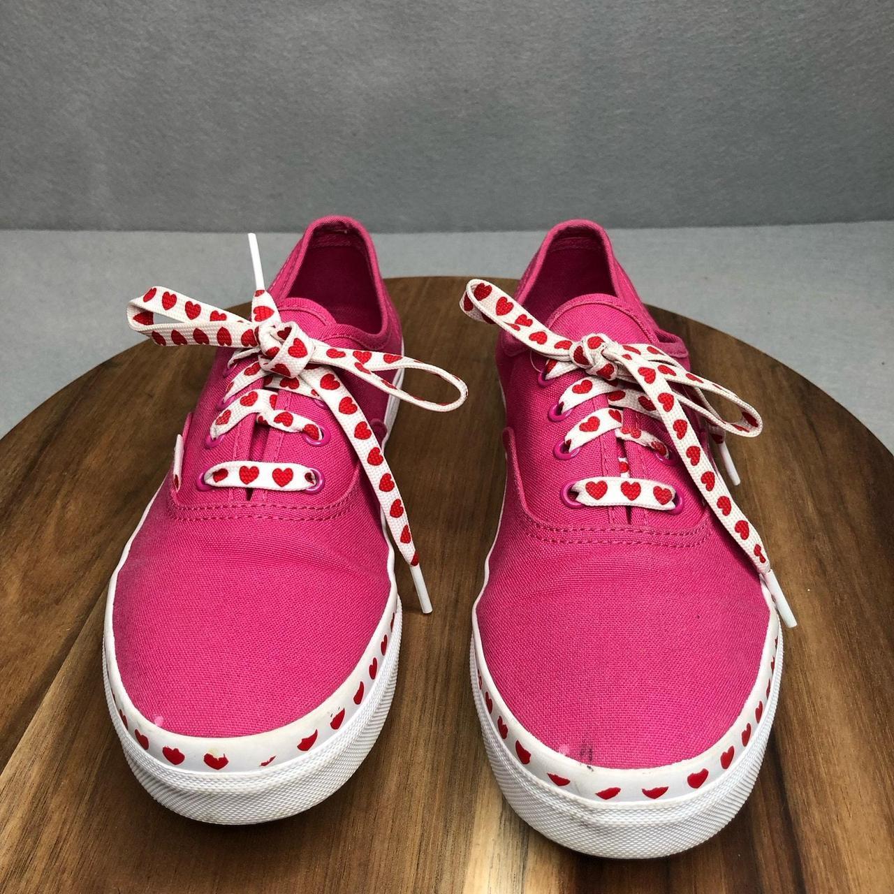 Vans Heart Foxing Women/Junior Size 6.0 Hot Pink... - Depop