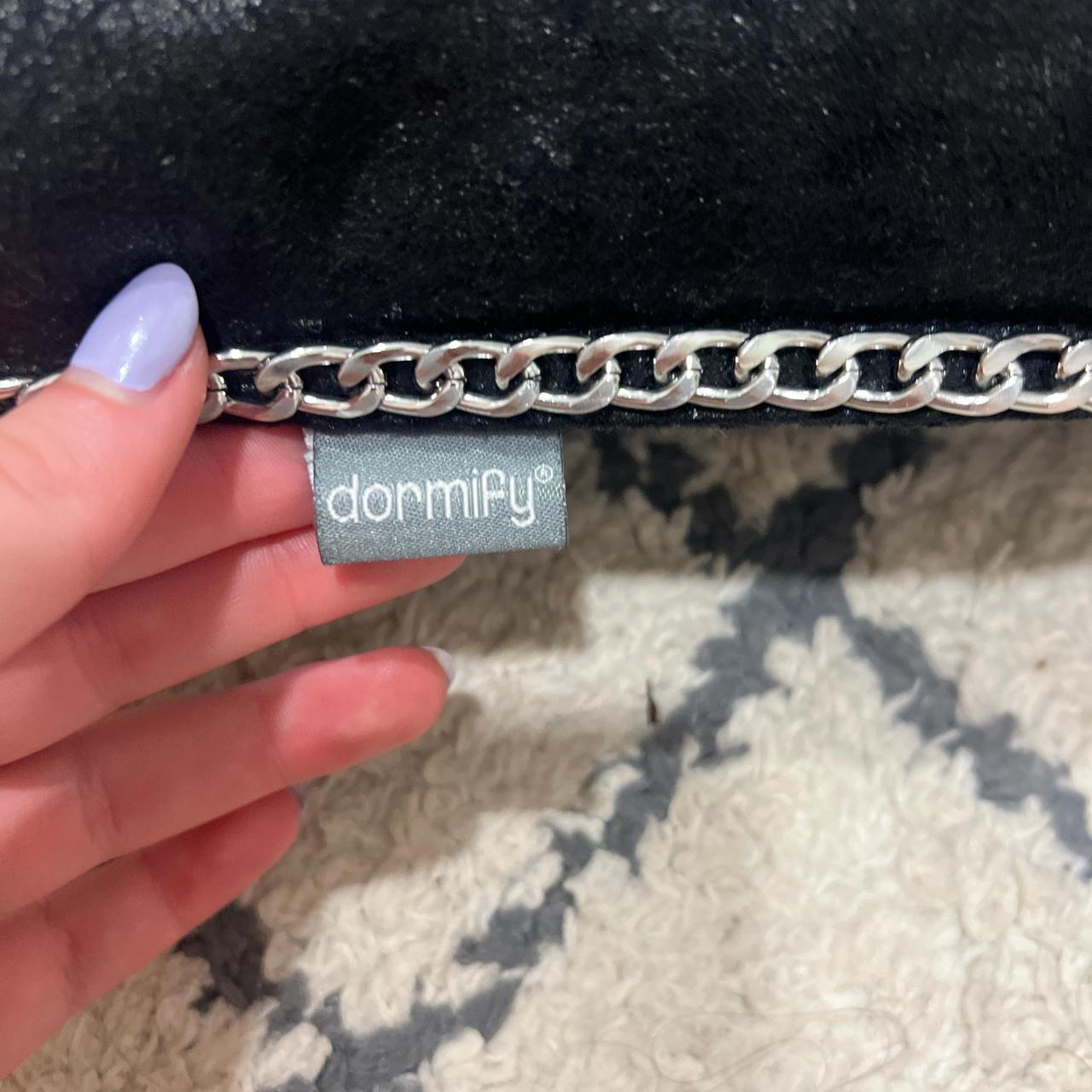 DORMIFY BLACK throw pillow #silver #black #dormify... - Depop