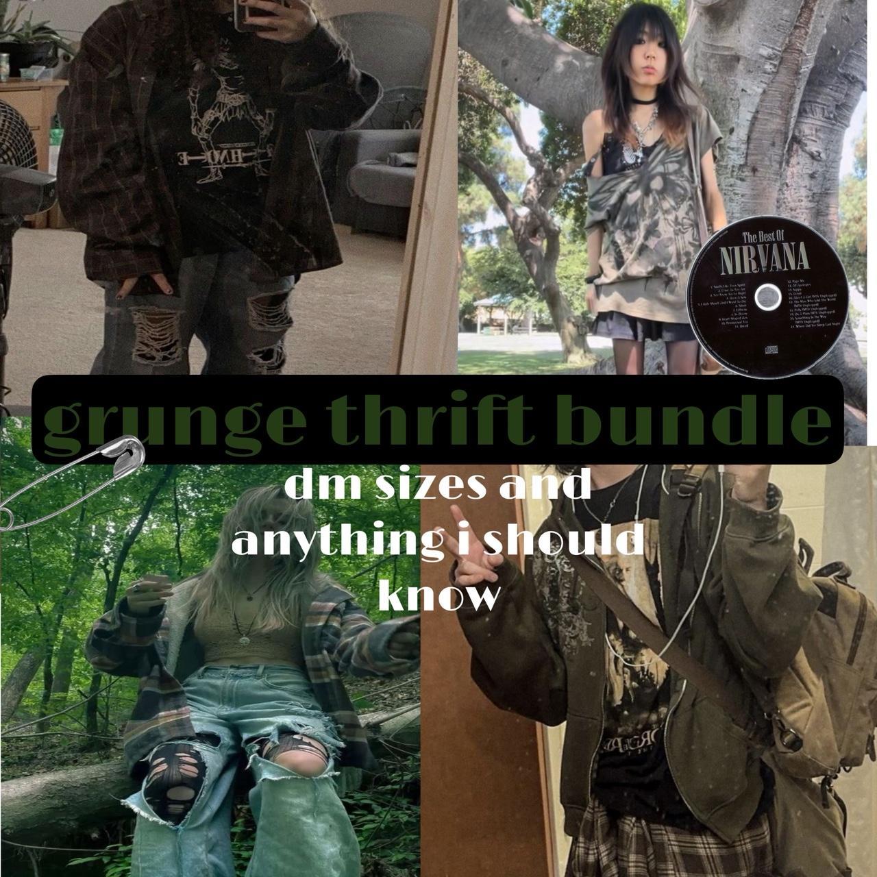 grunge thrift bundle dm sizes and anything i should... | Depop