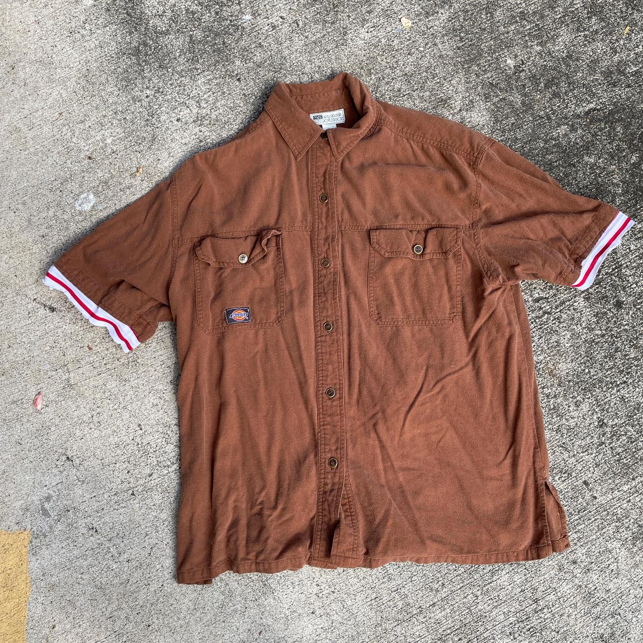 Brown Skull Button Up (custom made) Size M Good... - Depop