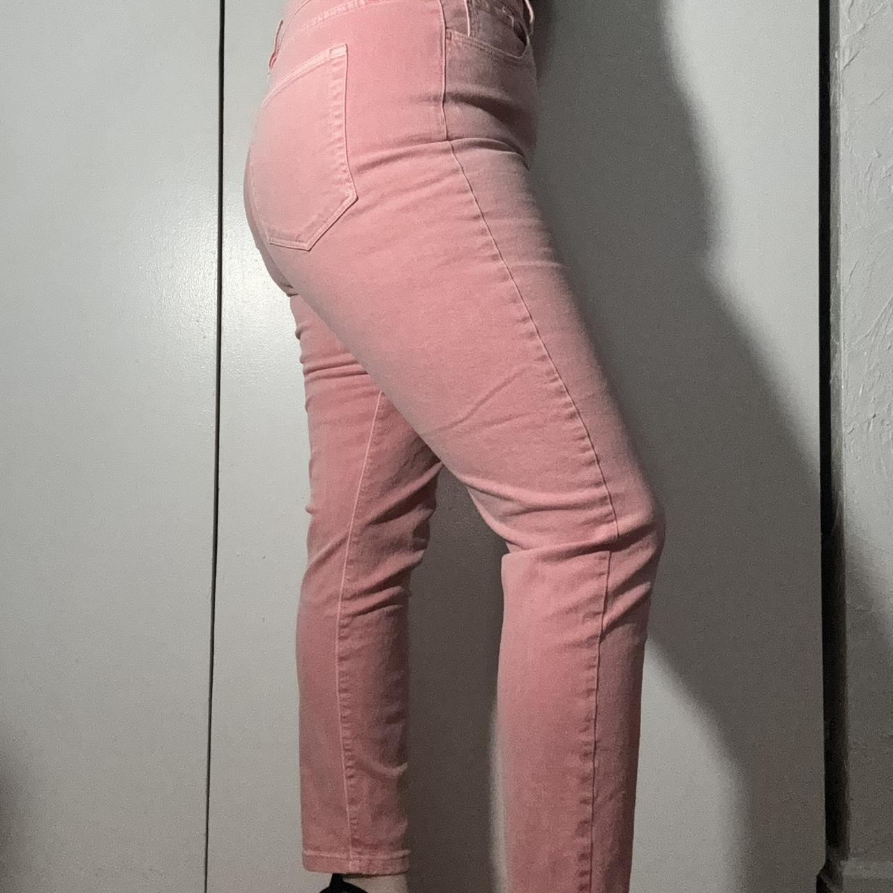 Light pink high-rise skinny jeans Great stretch... - Depop